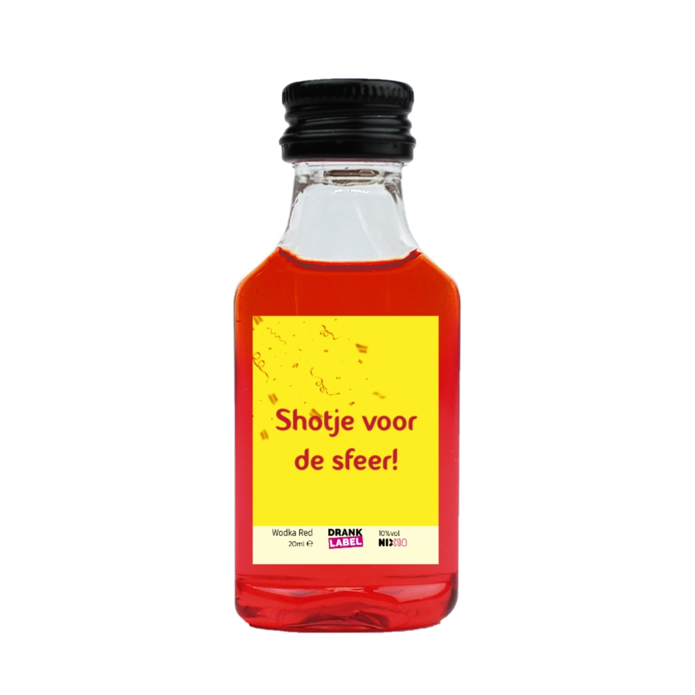Rode shotjes carnaval sfeer - DrankLabel